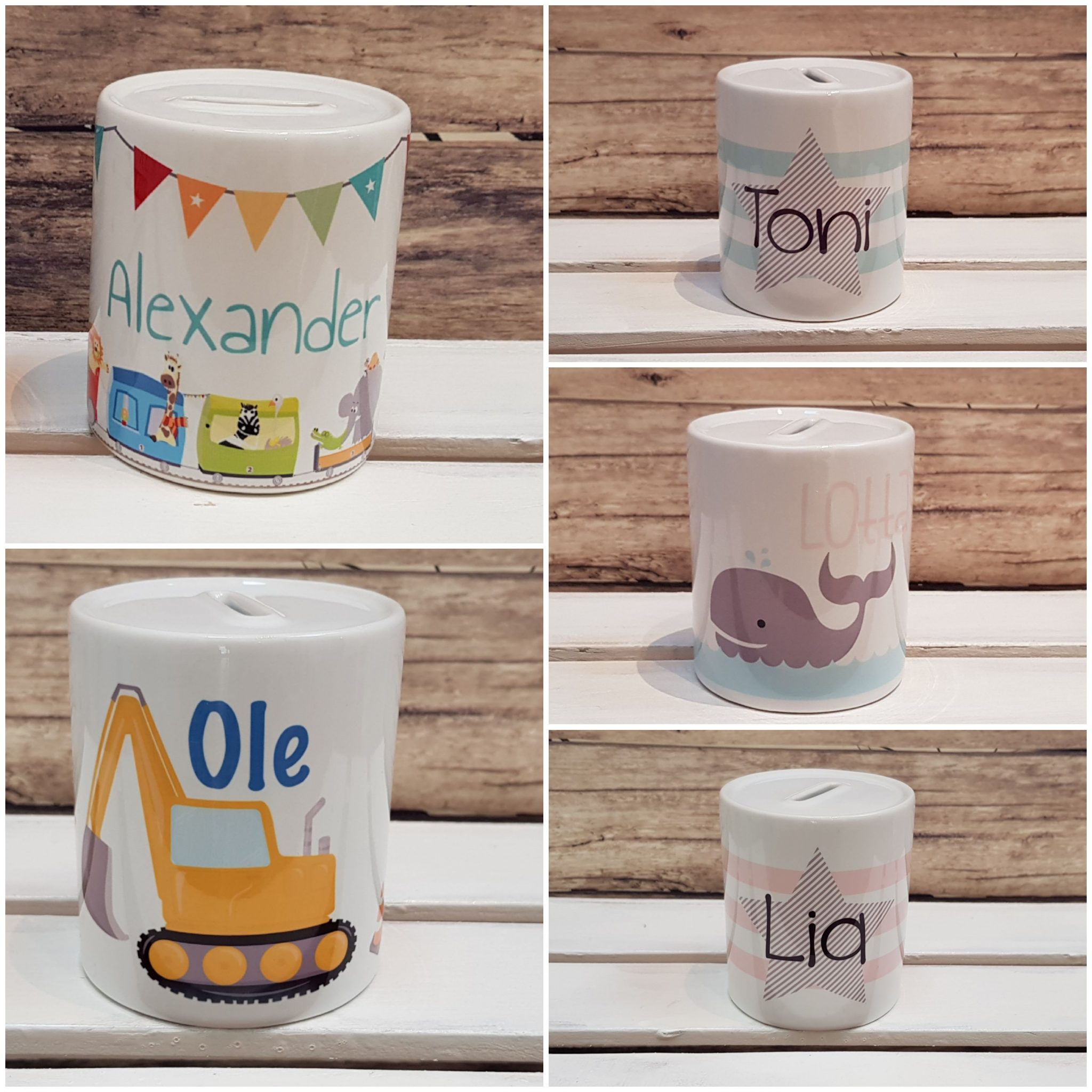 Spardose mit Name - haufenweise Designs zur Auswahl - CoriBri ...