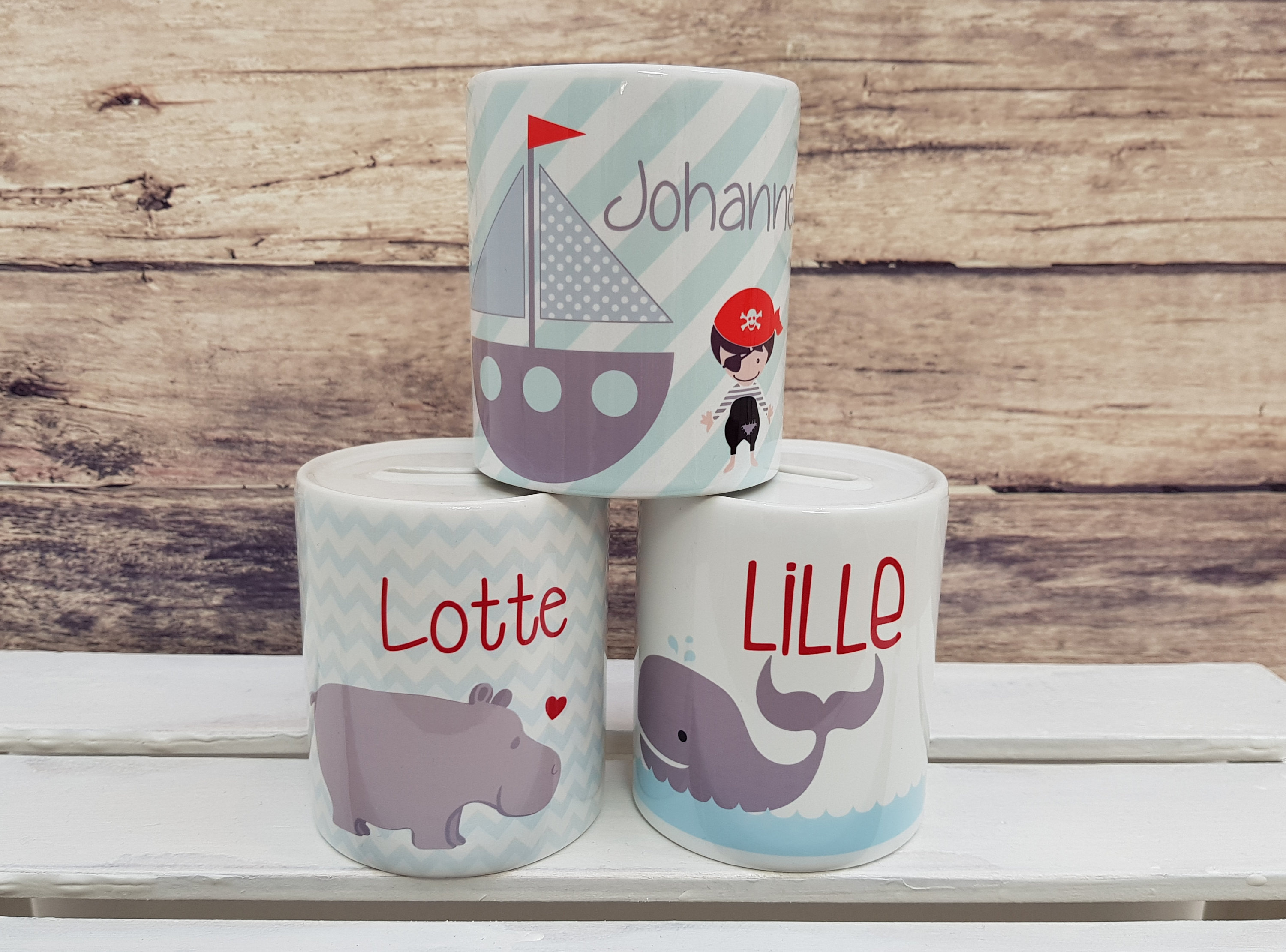 Spardose mit Name - verschiedene Designs - CoriBri Kreativwerkstatt